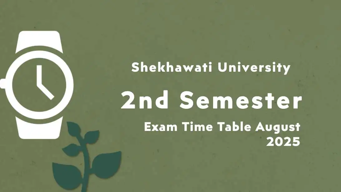 PDUSU Shekhawati PG 2nd Semester Main Exam Time Table 2025