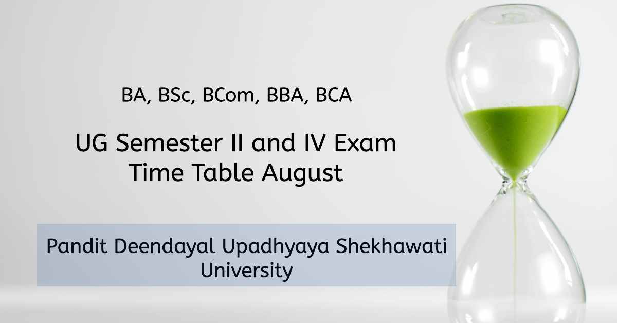 PDUSU UG Semester II and IV Exam Time Table August 2025